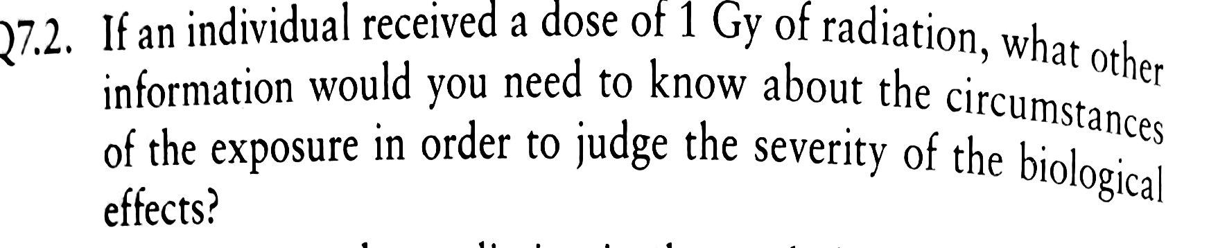 Solved 27.2. If an individual received a dose of 1 Gy of | Chegg.com