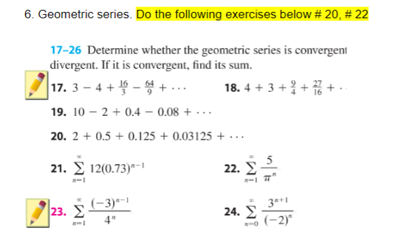 Solved 6. Geometric series. Do the following exercises below | Chegg.com