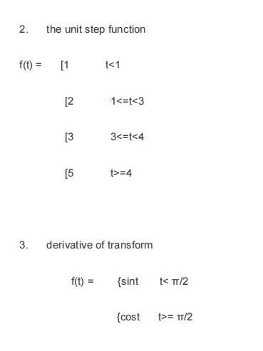 Solved 2. Laplace the unit step function 3. Laplace | Chegg.com