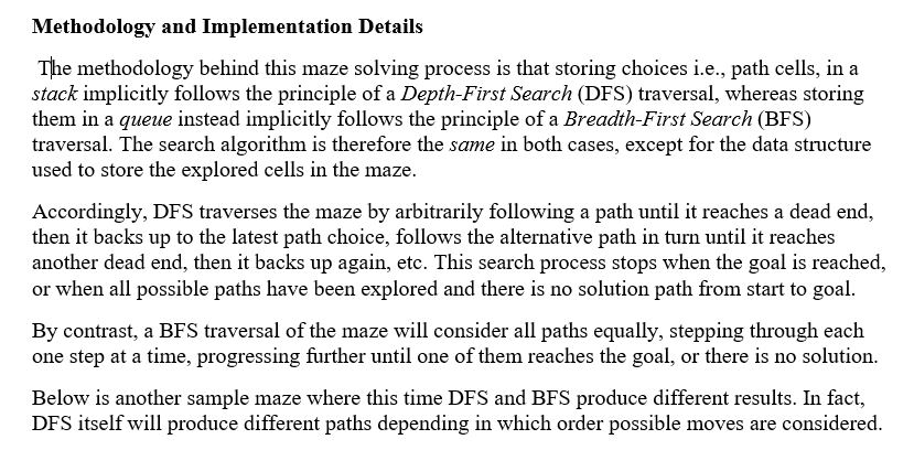 Solved Solving Mazes Using Stacks and Queues Write a maze | Chegg.com