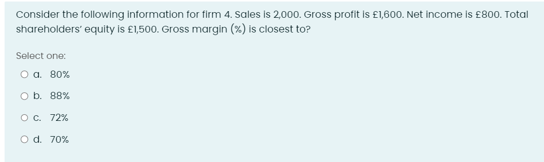 Solved Consider the following information for firm 4. ﻿Sales | Chegg.com
