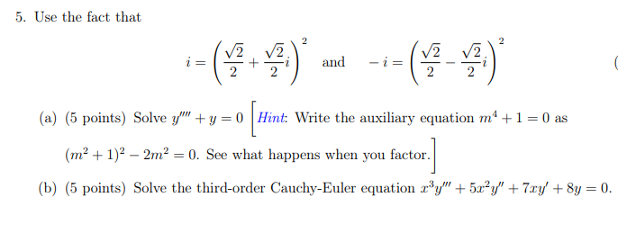 Solved 5. Use the fact that --(442) - () - (Hot (a) (5 | Chegg.com