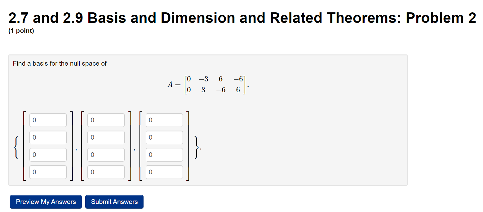 Solved 2.7 and 2.9 Basis and Dimension and Related Theorems: | Chegg.com