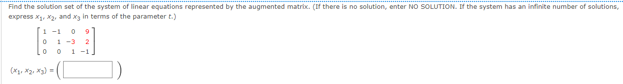 Solved Find the solution set of the system of linear | Chegg.com