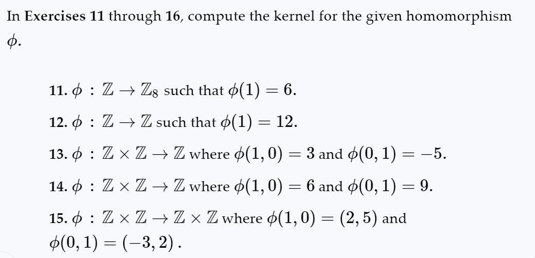 Solved In Exercises 11 through 16, compute the kernel for | Chegg.com