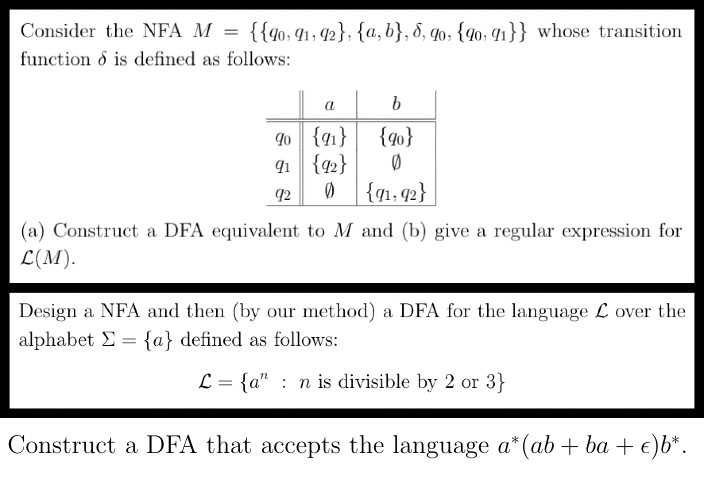 Solved Consider the NFA M = {{90, 91, 92}, {a,b}, 8,90, | Chegg.com