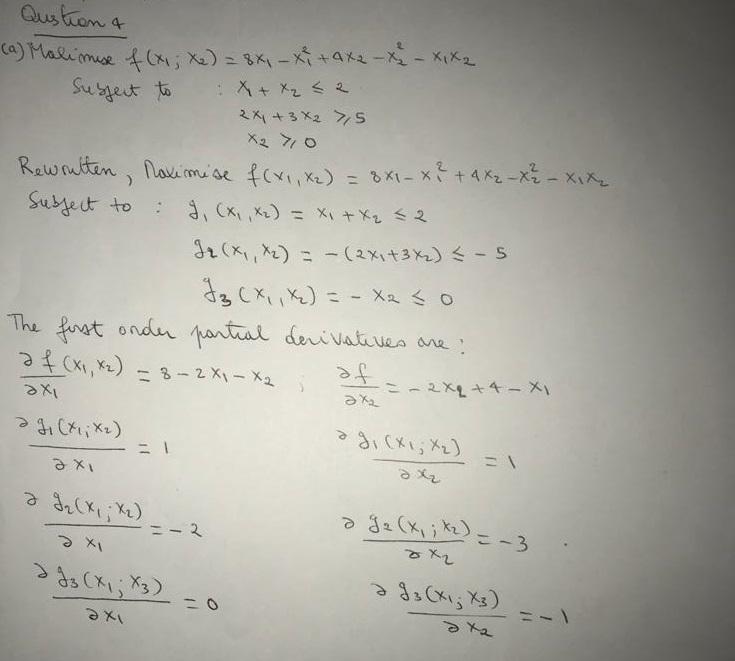 Solved Nonlinear Mathematical Programming I HAVE MANAGED TO | Chegg.com
