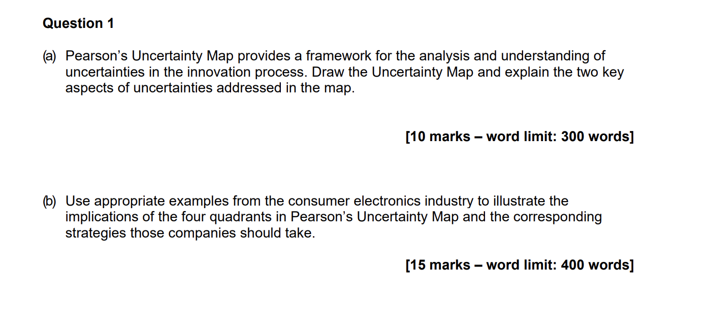 Solved Question 1 (a) Pearson's Uncertainty Map provides a | Chegg.com