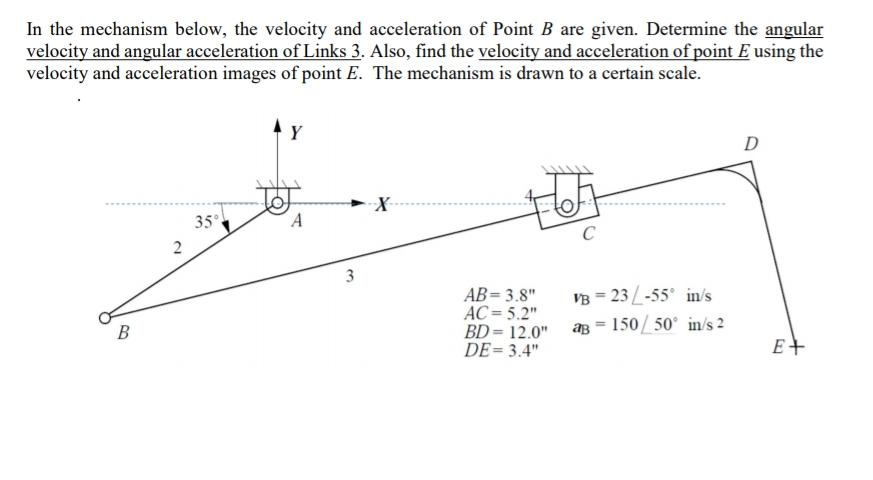 Solved In the mechanism below, the velocity and acceleration | Chegg.com