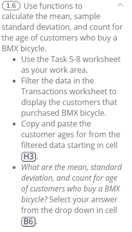 (1.6) Use functions to calculate the mean, sample | Chegg.com
