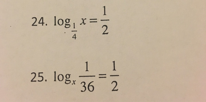 Solved 24. logx= -2 25. log 62 x 36 2 | Chegg.com Solved 24. logx= -2 25. log 62 x 36 2 | Chegg.com