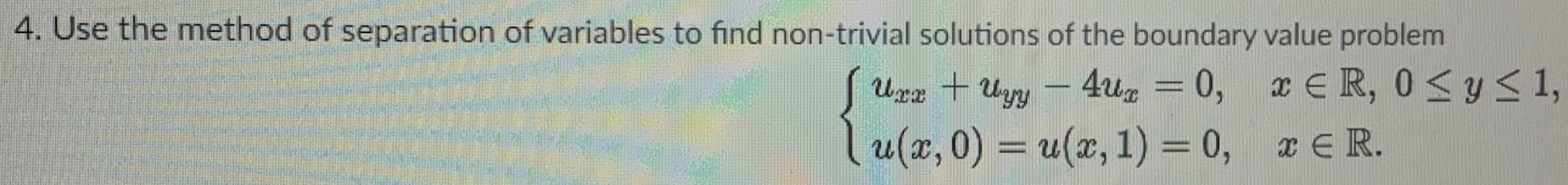 Solved 4. Use the method of separation of variables to find | Chegg.com