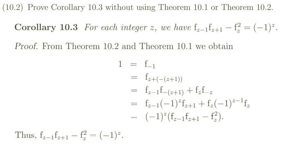 Solved (10.2) Prove Corollary 10.3 without using Theorem | Chegg.com