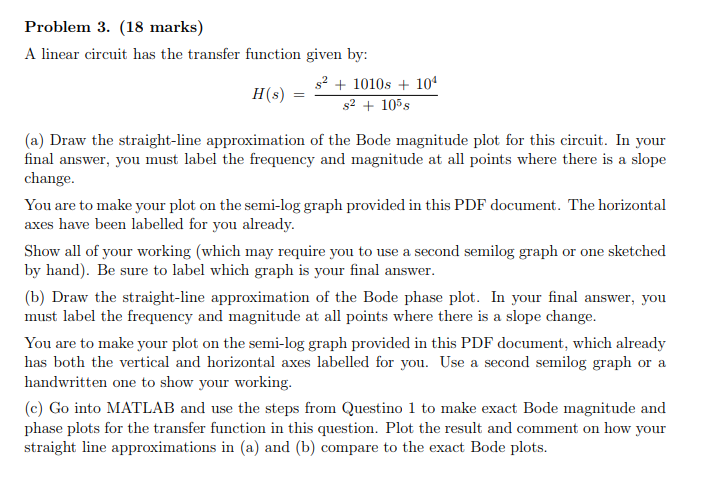 Solved Problem 3. (18 marks) A linear circuit has the | Chegg.com