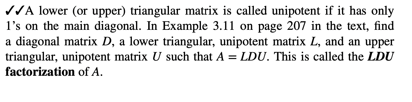 Solved A lower (or upper) triangular matrix is called | Chegg.com