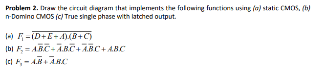 Solved Problem 2. Draw the circuit diagram that implements | Chegg.com