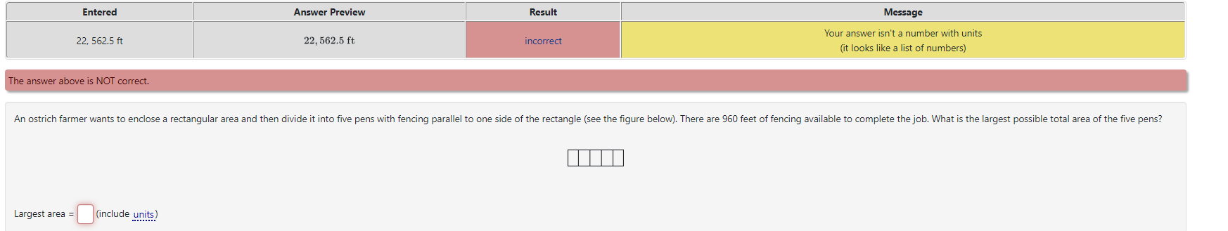 Solved Largest area = (include units) | Chegg.com