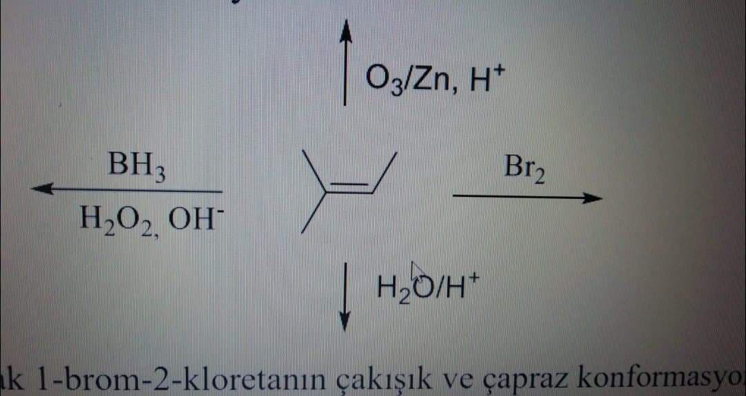 Solved Oz/Zn, H+ BH3 Br2 H2O2, OH | H2O/H+ k | Chegg.com