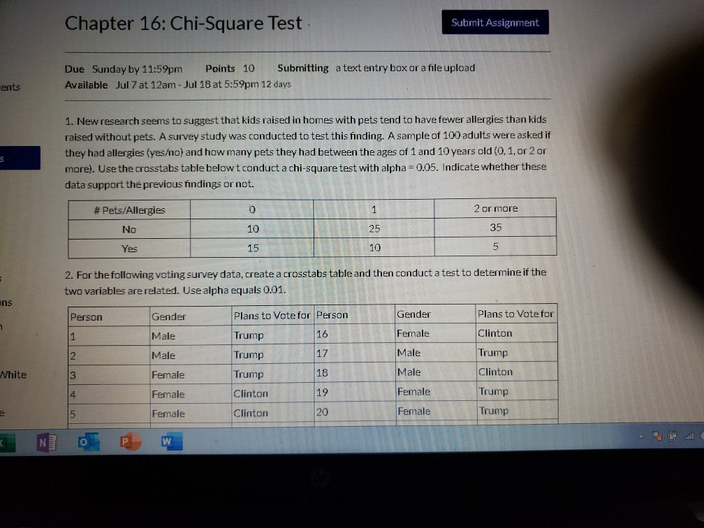 Solved Chapter 16: Chi-Square Test Submit Assignment a text | Chegg.com