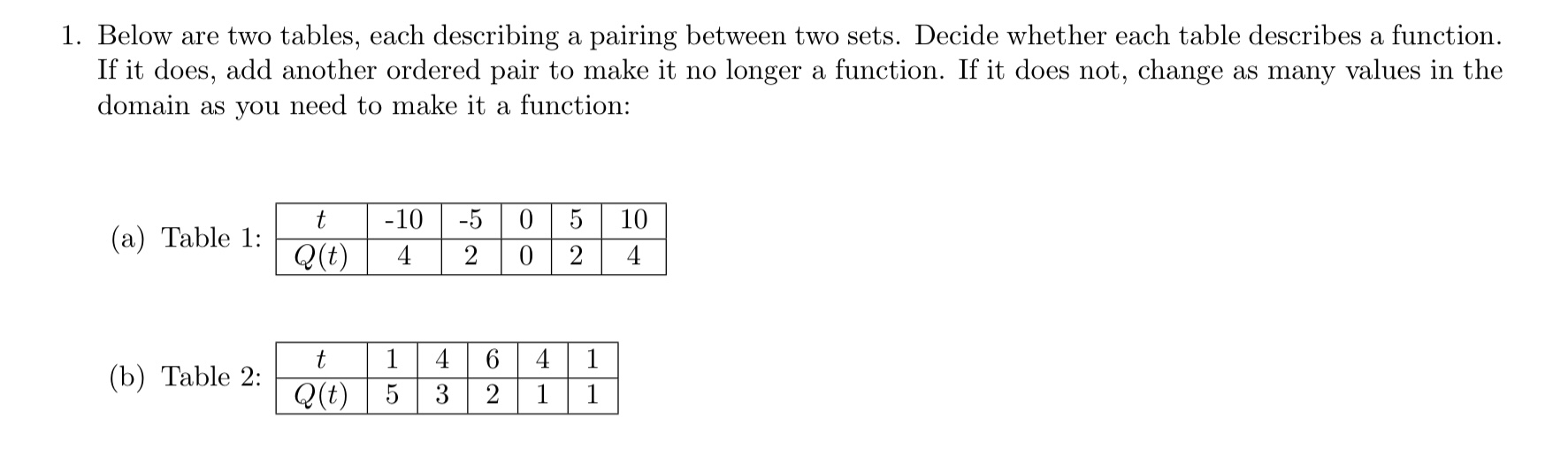 Solved Below are two tables, each describing a pairing | Chegg.com