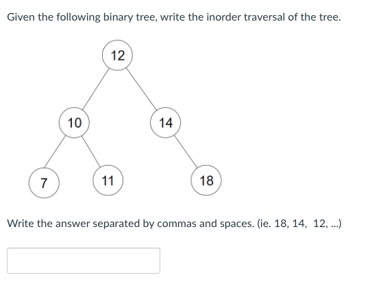 Solved Given the following binary tree, write the inorder | Chegg.com
