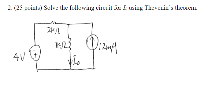 Solved 2. ( 25 points) Solve the following circuit for I0 | Chegg.com