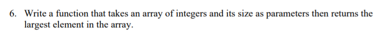 Solved 6. Write a function that takes an array of integers | Chegg.com