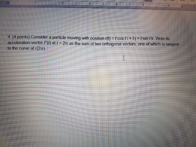 Solved 4: (4 points) Consider a particle moving with | Chegg.com