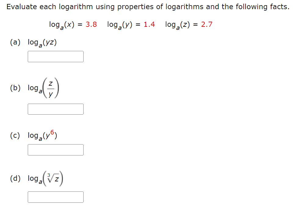 Solved Evaluate Each Logarithm Using Properties Of 