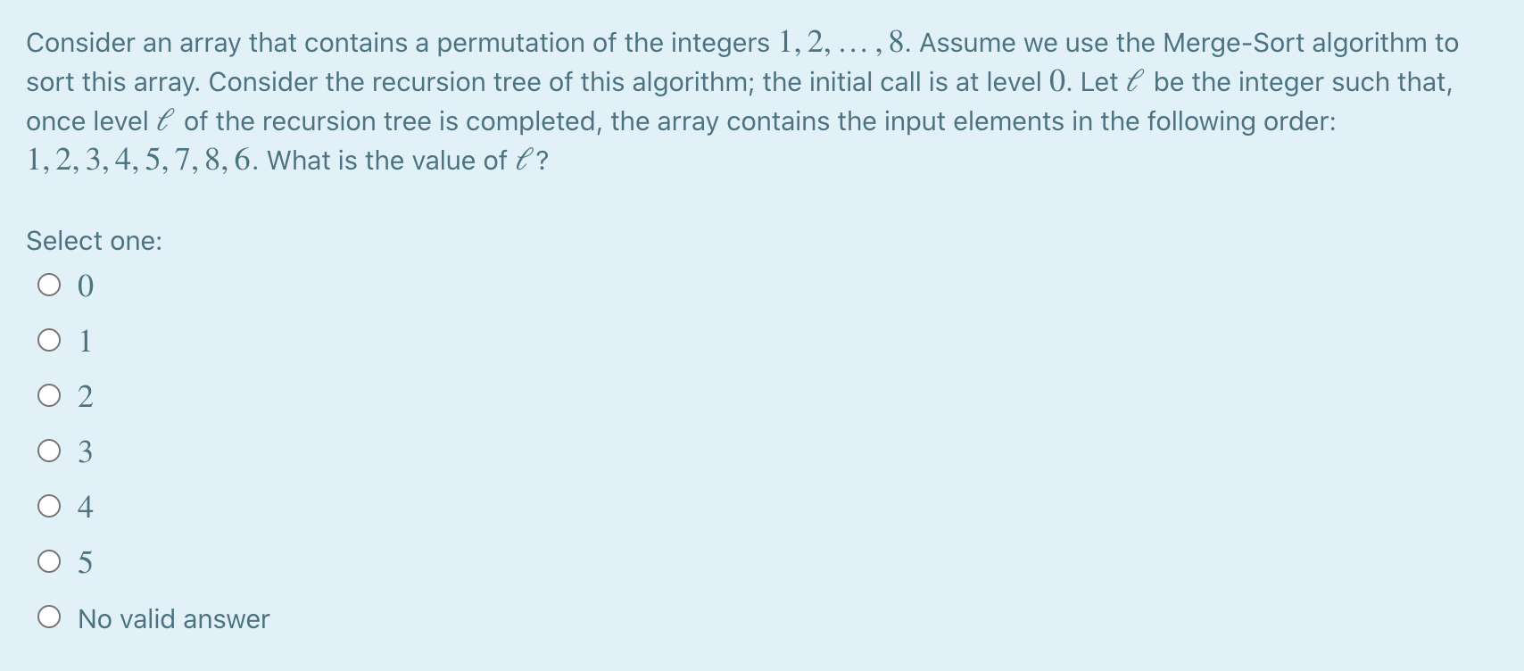 Solved Consider an array that contains a permutation of the | Chegg.com