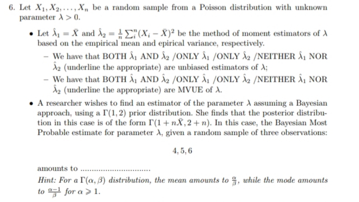Let X1,X2,…,Xn be a random sample from a Poisson | Chegg.com
