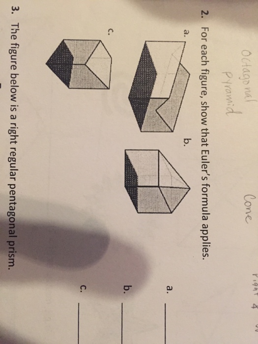 Solved For each figure, show that Euler's formula applies. | Chegg.com