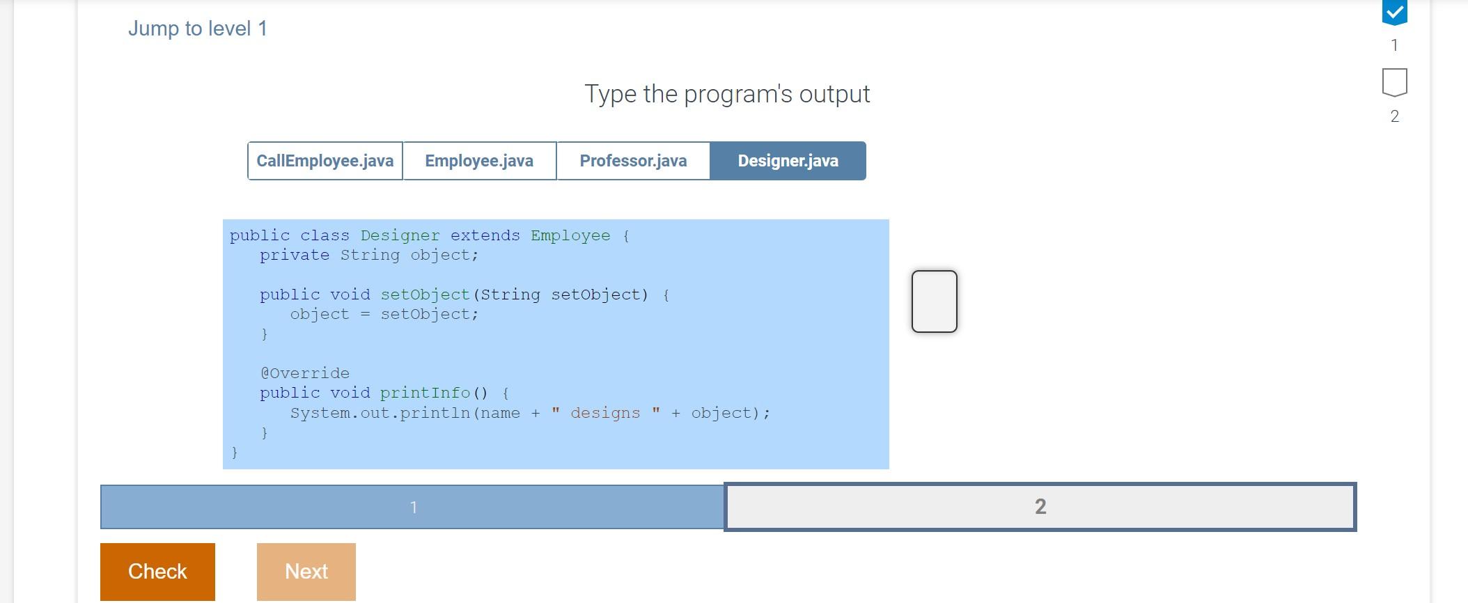 Solved Jump to level 1 > - DA Type the program's output | Chegg.com
