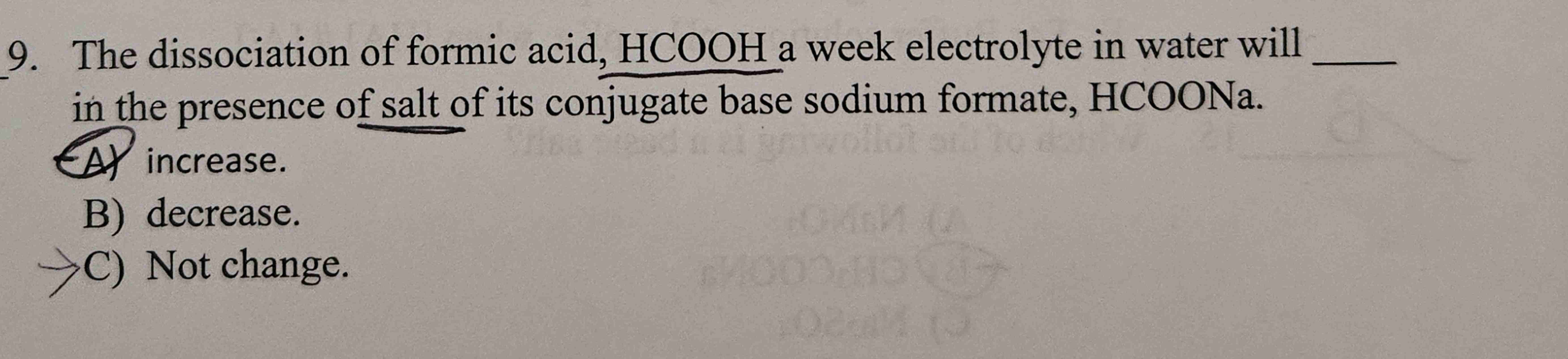 Solved The dissociation of formic acid, HCOOH a week | Chegg.com