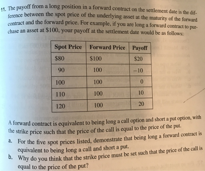 Solved off from a long position in a forward contract on the | Chegg.com