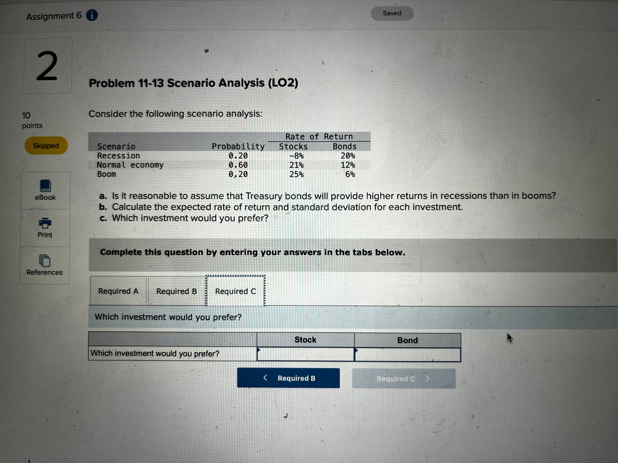 Solved Problem 11-13 Scenario Analysis (LO2) Consider the | Chegg.com