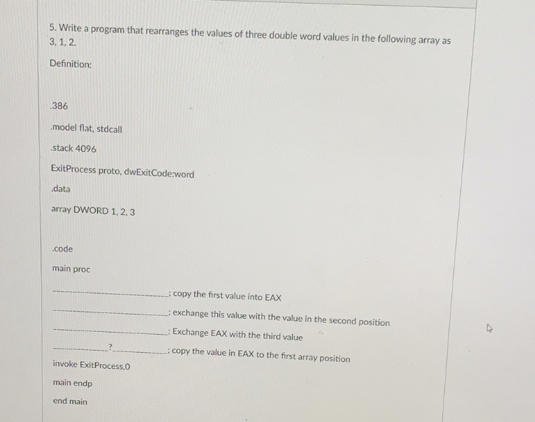 Solved Definition: .386 .model flat, stdcall .stack | Chegg.com