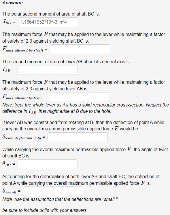 Solved Dimensions: Problem Statement: Lever AB has a | Chegg.com
