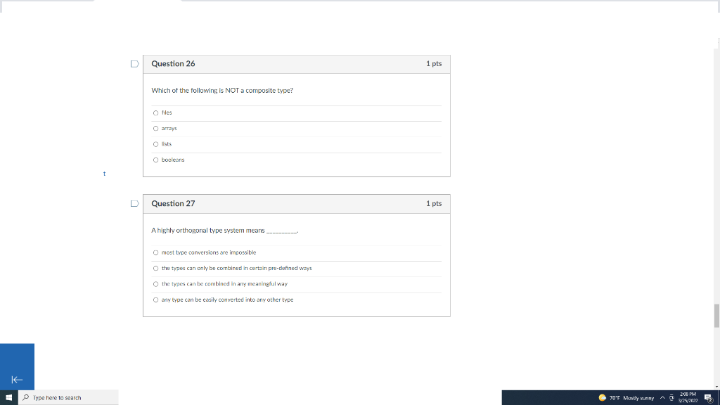 Solved D Question 26 1 pts 1 Which of the following is NOT a | Chegg.com