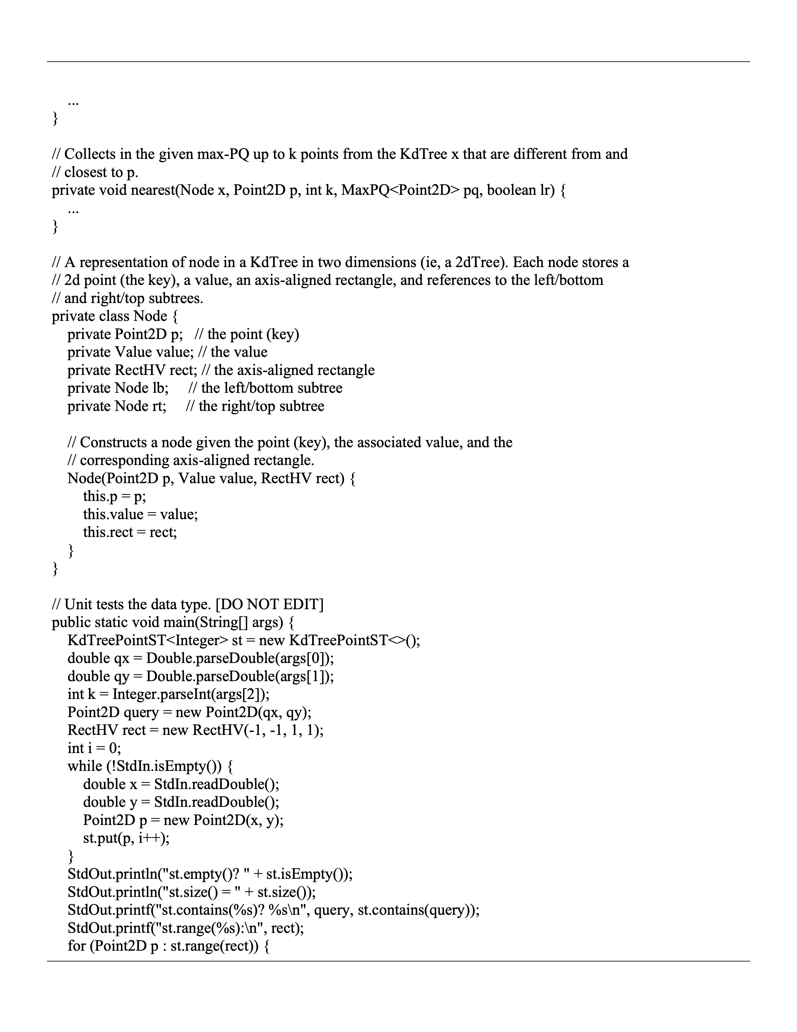 Solved Problem 2. (2dTree Implementation) Develop a data | Chegg.com