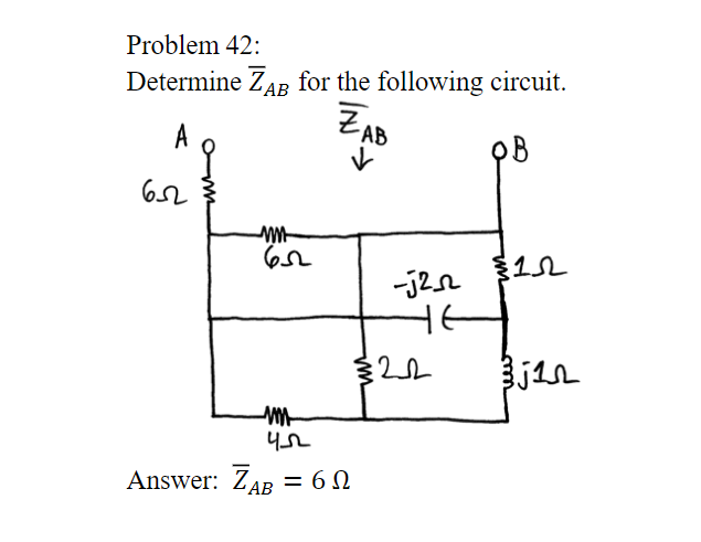 Solved Problem 41: Determine Zth for the following circuit. | Chegg.com