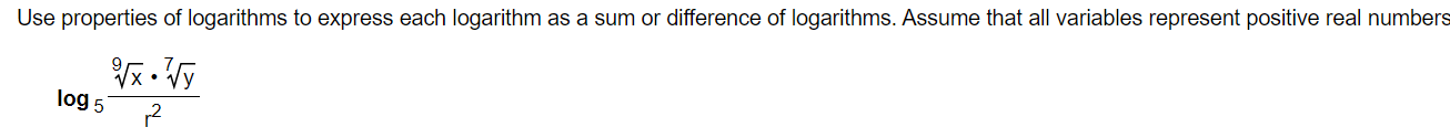 Solved Use properties of logarithms to express each | Chegg.com