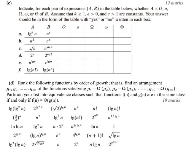 Solved 1 (a) What is asymptotic notation? Why do we need | Chegg.com