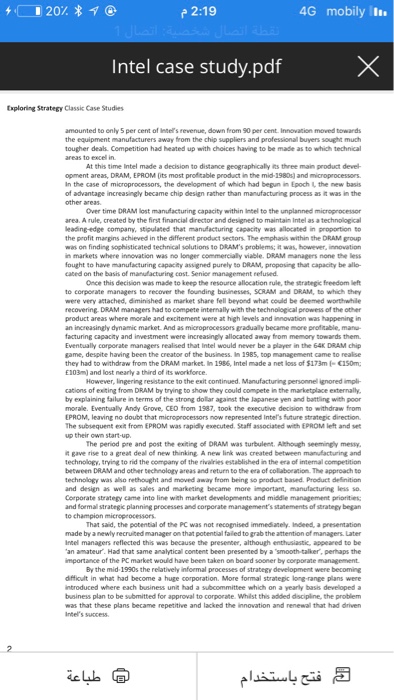 2:19 4G mobily I Intel case study.pdf e Study | Chegg.com