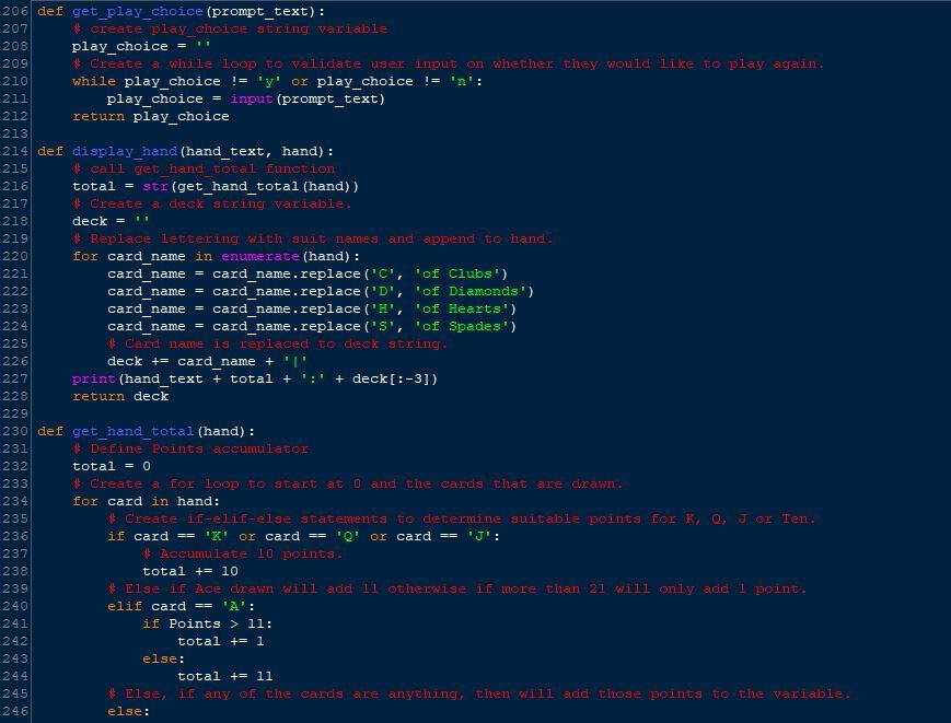 Solved Blackjack Python Help I'm seeking some help with my | Chegg.com