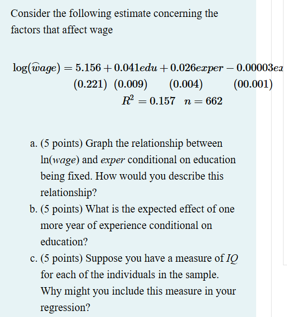 Consider the following estimate concerning the | Chegg.com