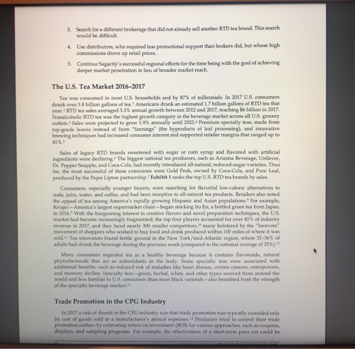 Solved JOHN A. QUELCH AMY HANDLIN Sagacity Tea: What | Chegg.com