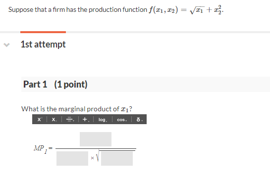 Solved Suppose that a firm has the production function f(x1, | Chegg.com
