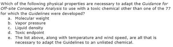 Solved Which of the following physical properties are | Chegg.com