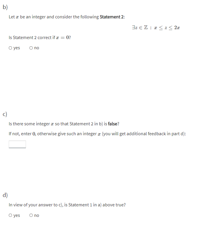 Solved a) Consider the following Statement 1: For every | Chegg.com